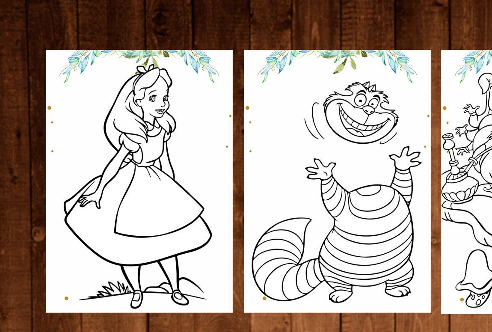 ALICE IN WONDERLAND Birthday Games Sheets Coloring Sheets - Etsy