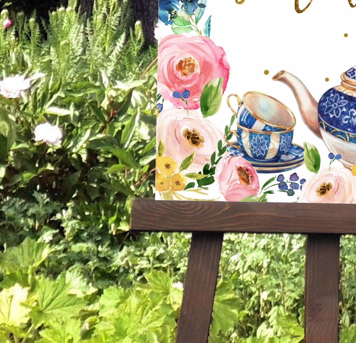 Let's Par-tea TEA PARTY WELCOME Sign Printable Tea Party - Etsy