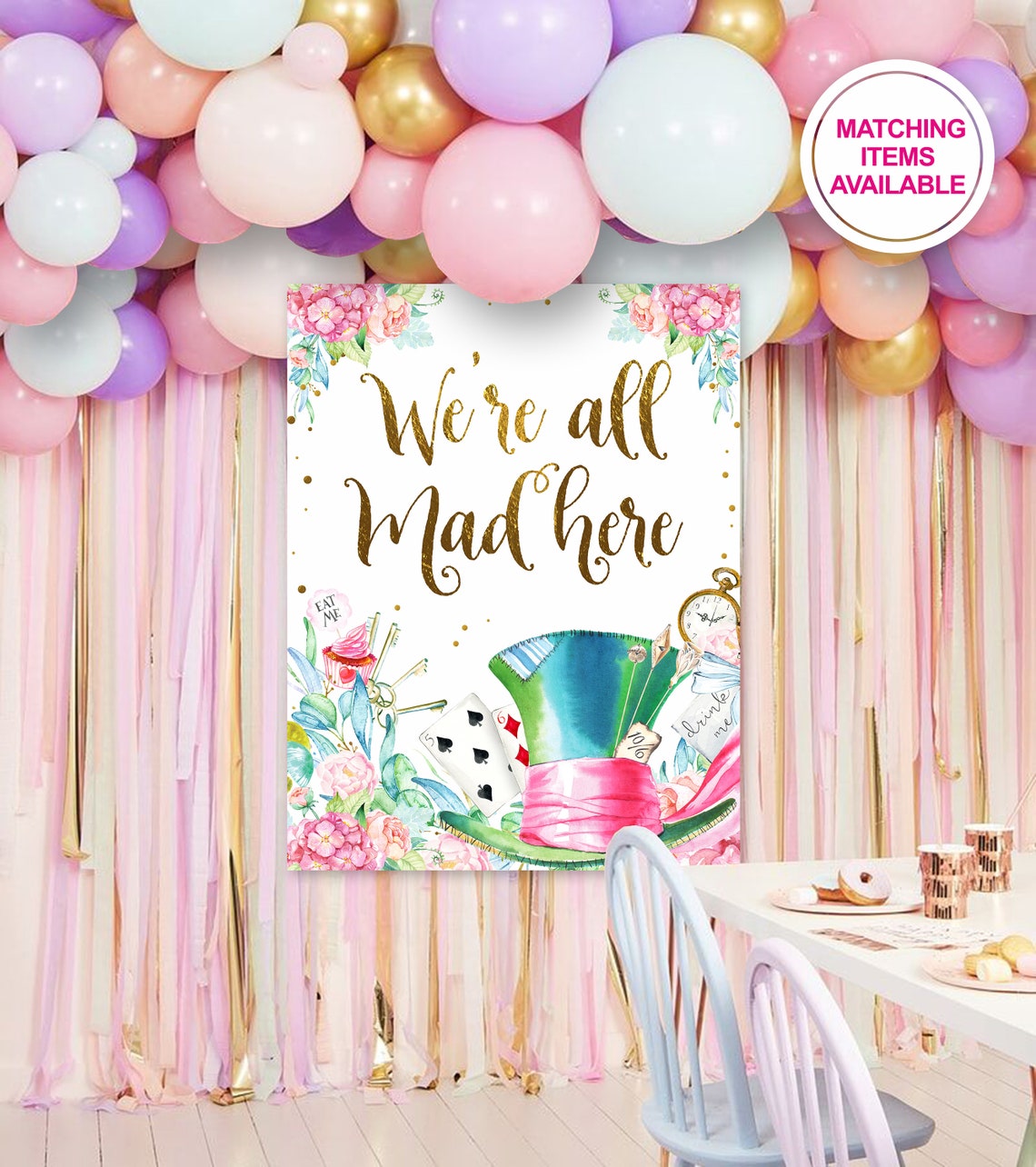 ALICE IN WONDERLAND Party Sign Alice in Onederland Sign | Etsy