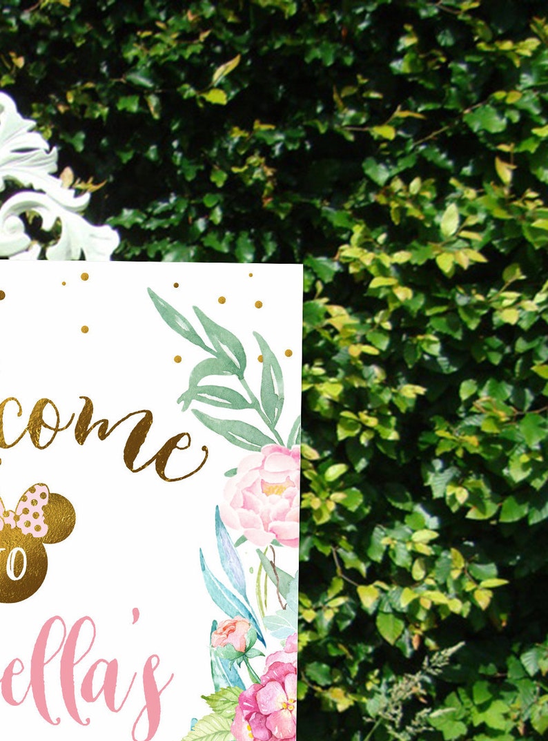 Minnie Mouse Welcome Sign Birthday Party Minnie Mouse Welcome - Etsy