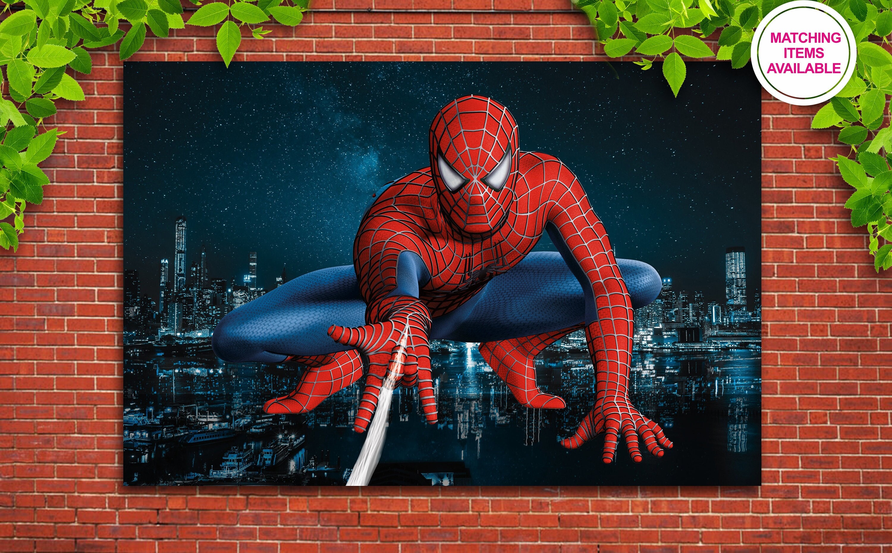 SPIDERMAN Birthday Backdrop Banner Superhero Background Boys Party ...