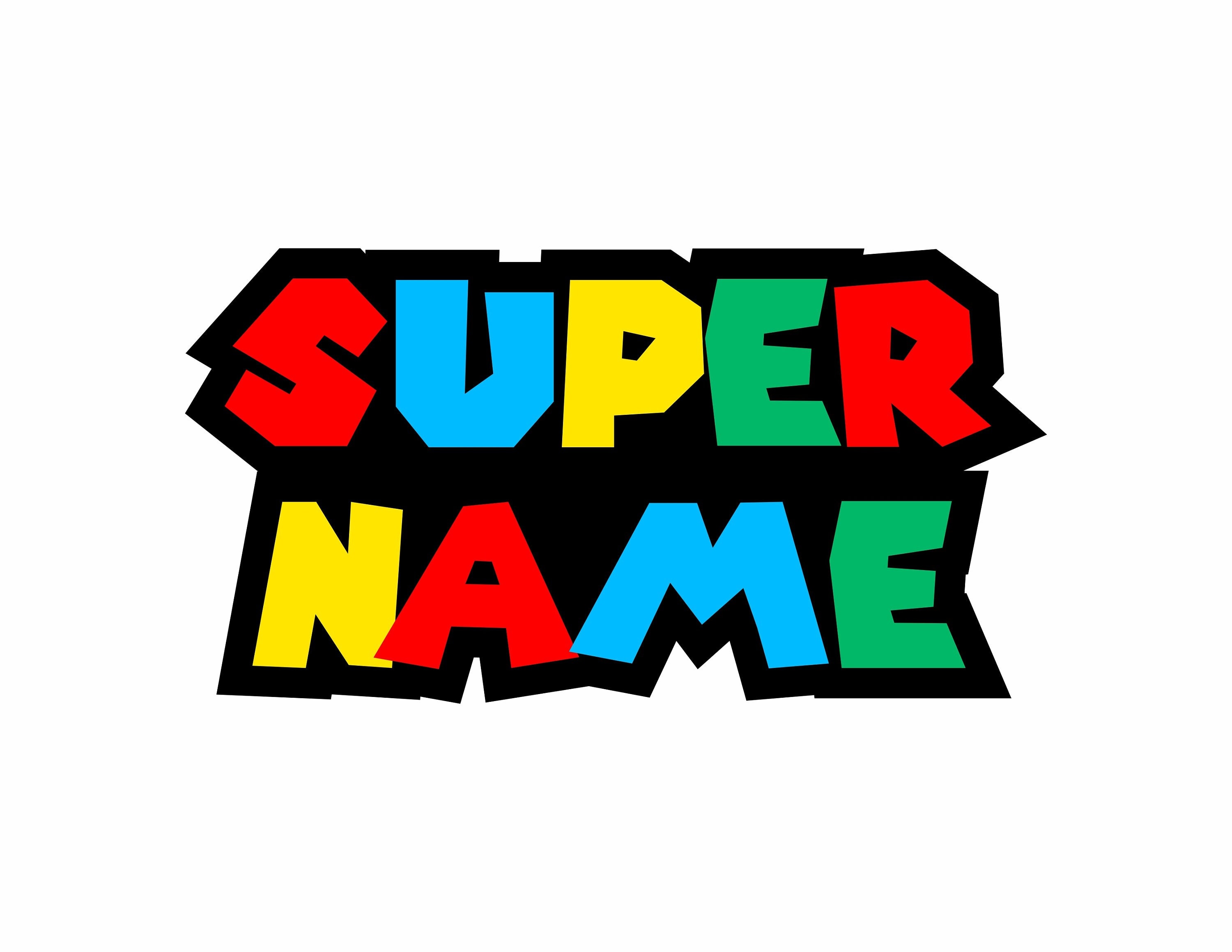 Custom Super Mario Name Logo | Birthday Backdrop (SVG, PDF, JPG) - Etsy