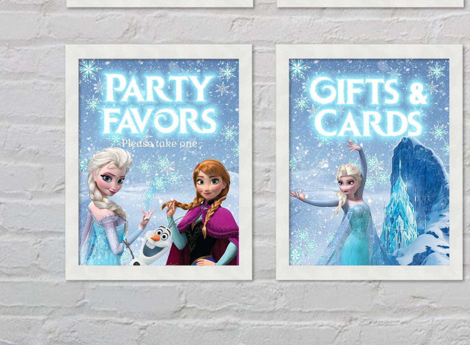 Frozen Birthday Party Signs | Elsa and Anna Decor (digital Download) - Etsy