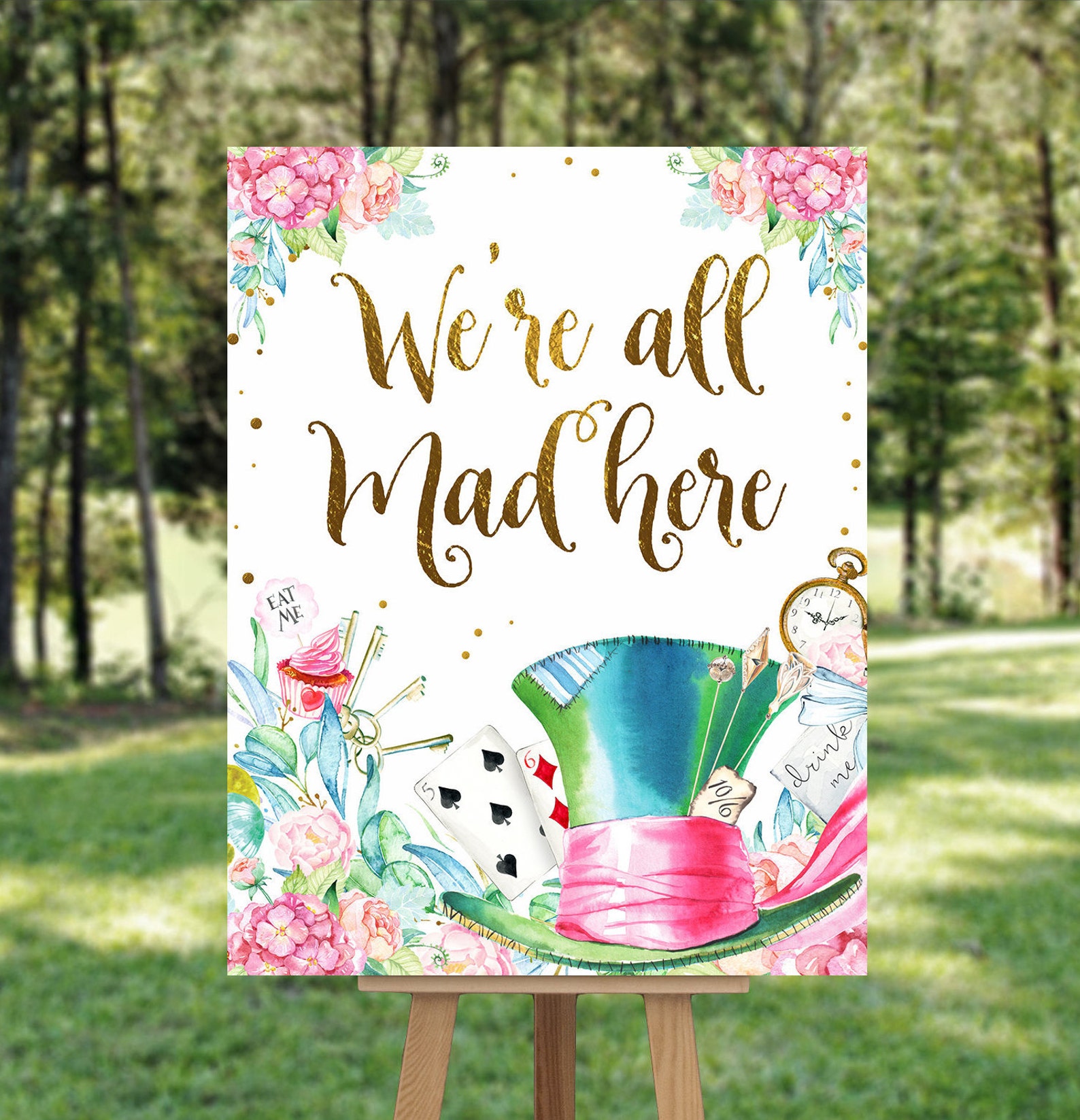 ALICE IN WONDERLAND Party Sign Alice in Onederland Sign - Etsy