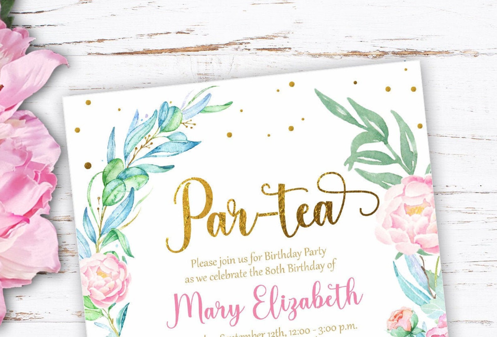 Par-Tea Adult Invitation Anniversary Birthday Tea Party | Etsy