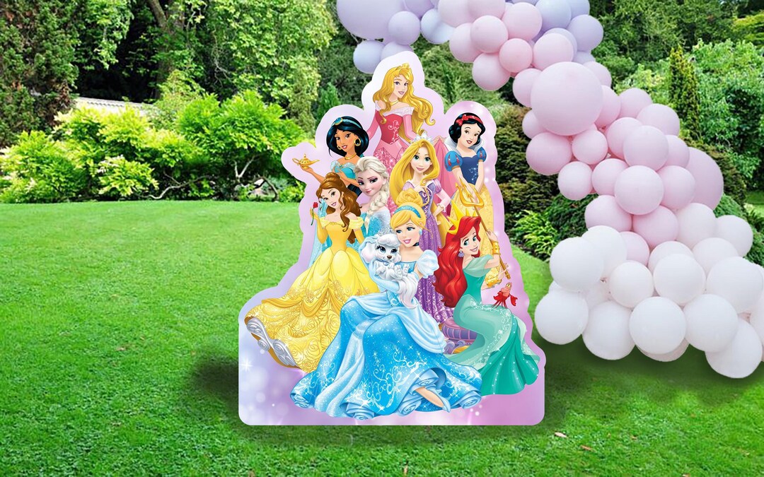 PRINCESSES DISNEY Backdrop Cutout Big Decor, Princesses Digital ...