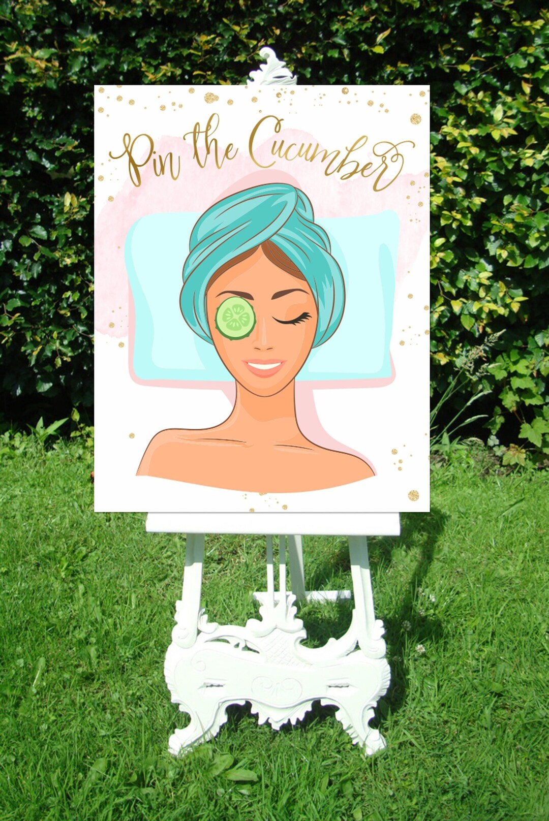 Spa Pin the Cucumber Game | Pamper Party Printable | Instant Download ...
