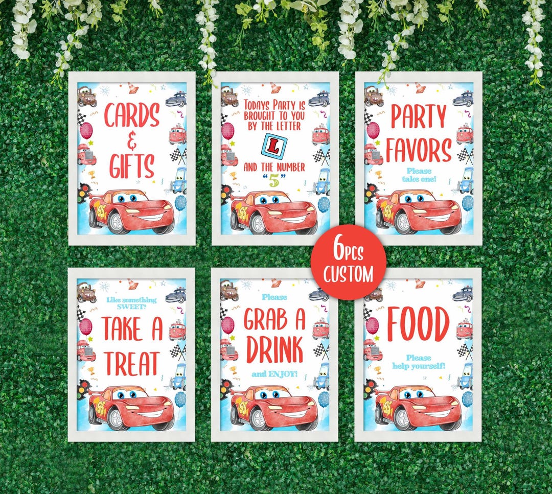 Printable Food & Drink Table Signs | Mcqueen the Lightning | Custom ...