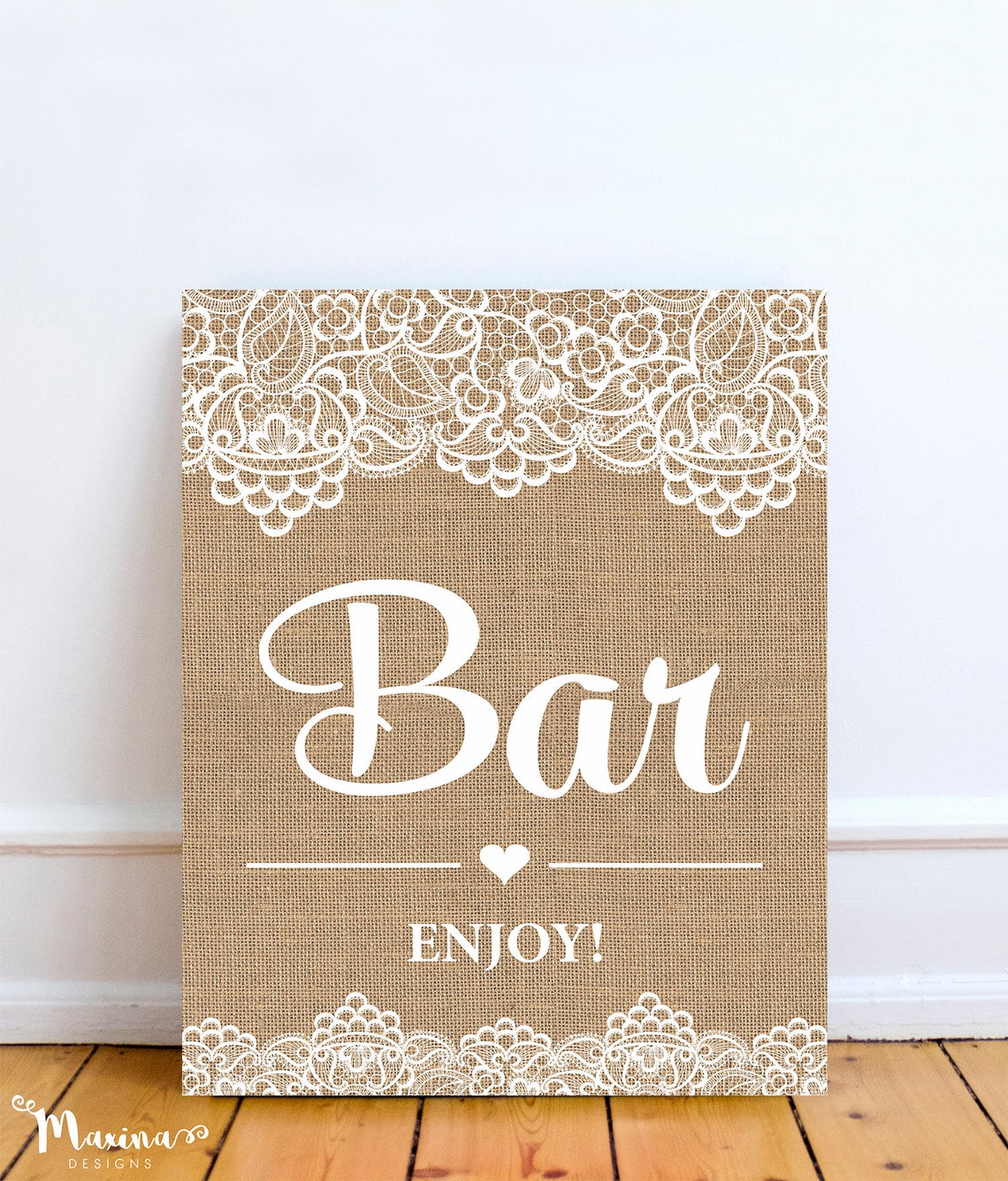 Rustic Party Bar Sign, Signs for Home, Kraft Wedding Sign Poster ...