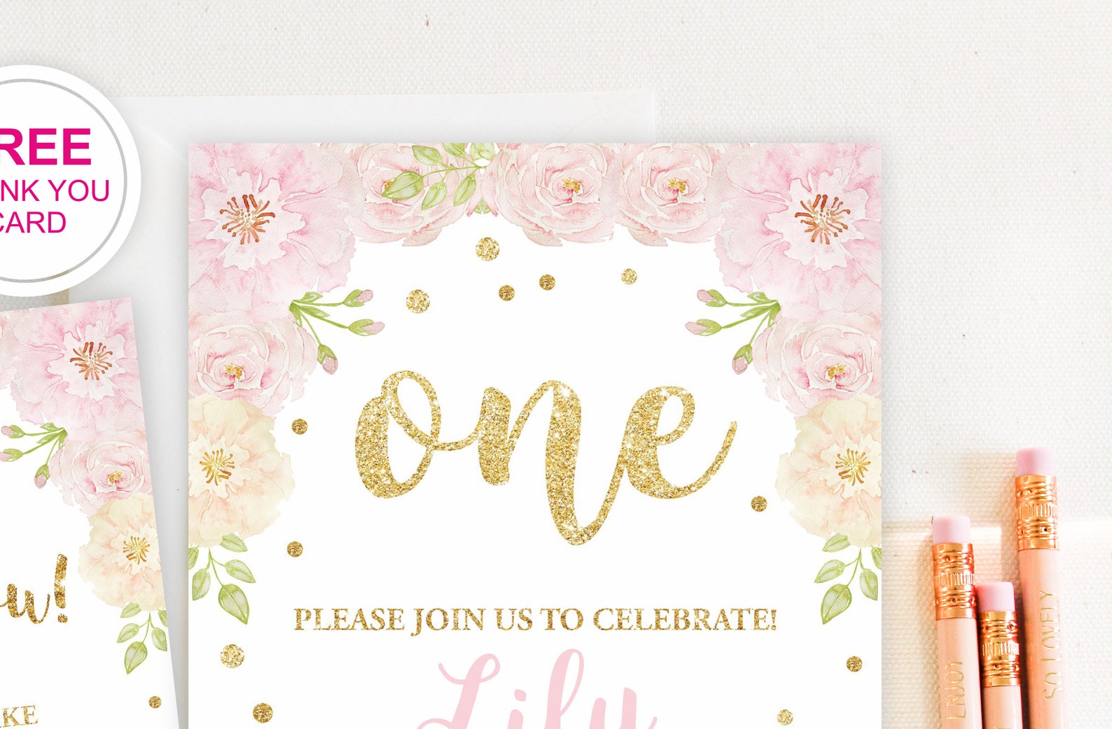 1ST BIRTHDAY GIRL Invite First Birthday Invitation 1st 1st | Etsy