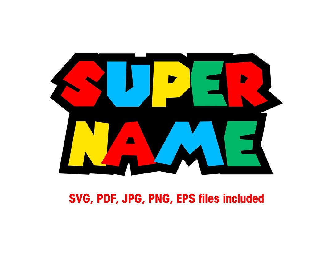 Custom Super Mario Name Logo | Printable Backdrop Sign | Birthday, Baby ...