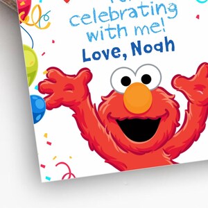 ELMO TAG FAVOR Thank You Label Birthday Party Sesame Street, Custom ...