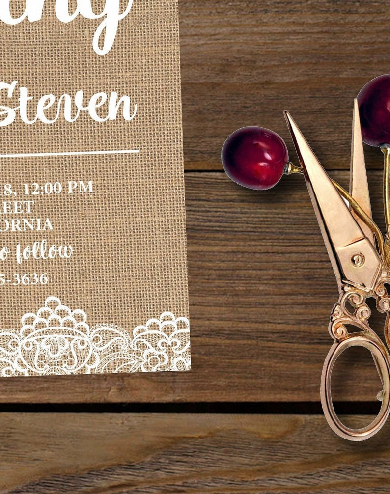 Rustic Wedding Invite Template Rustic Invitation Template - Etsy