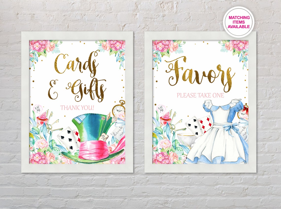 ALICE IN WONDERLAND Party Sign Alice in Onederland Sign - Etsy