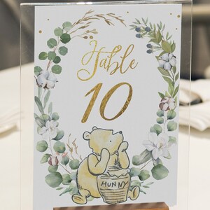 Winnie the Pooh Baby Shower Table Number | Printable Party Decor ...