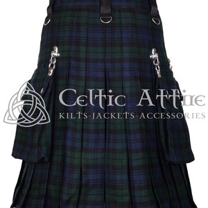 Tartan Utility Kilt - Gothic Kilt - Lightweight Detachable Cargo ...
