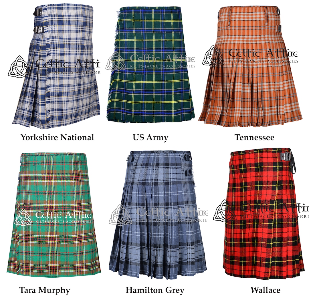 Scottish 8 Yard Tartan Kilt for Men - Made to Order - Highlander ...