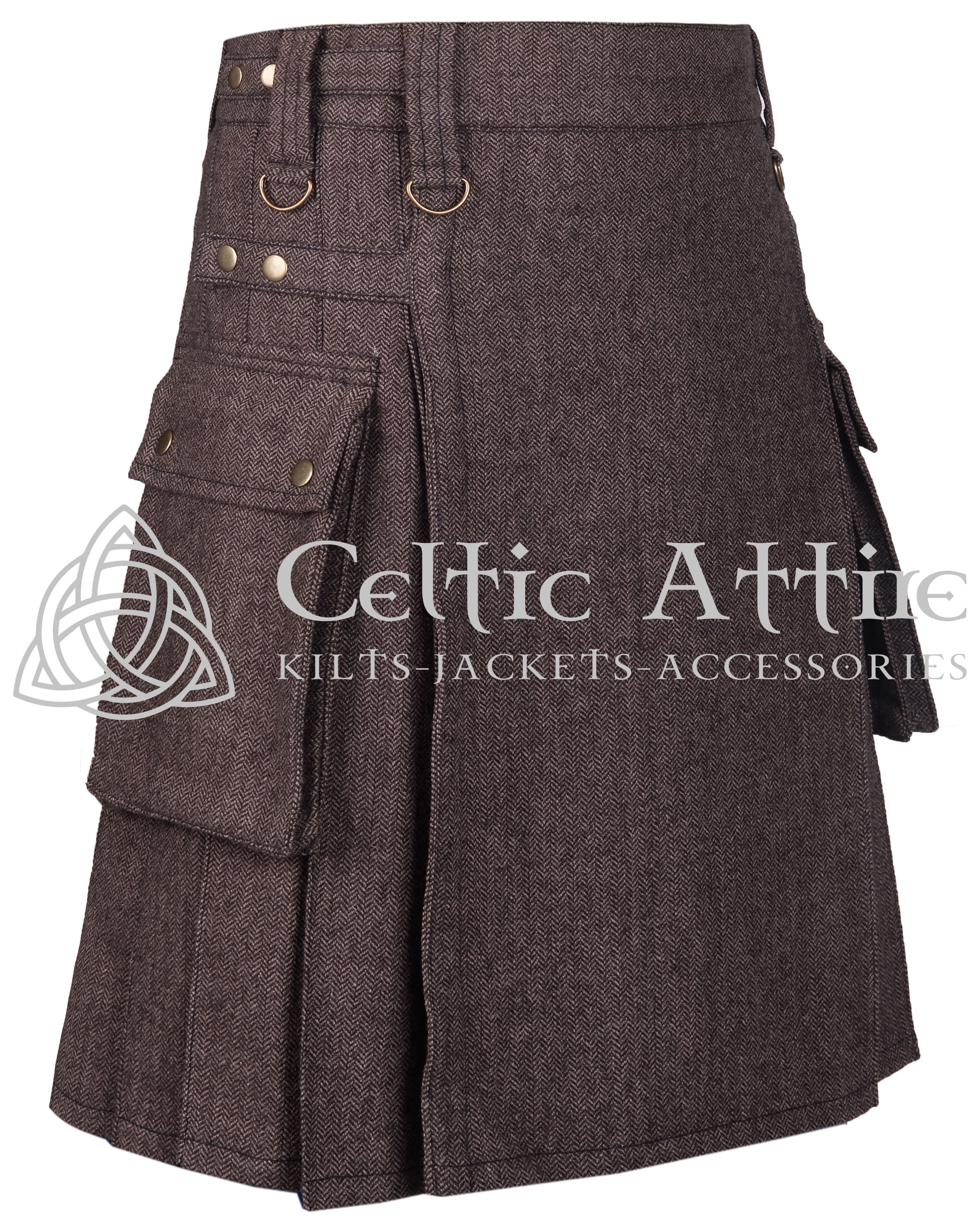 Brown Tweed Wool SCOTTISH Utility KILT - Made to Order - Premium ...