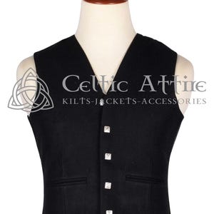 Tweed Waistcoat - Scottish Herringbone 5 Buttons Argyll Vest - 100% ...