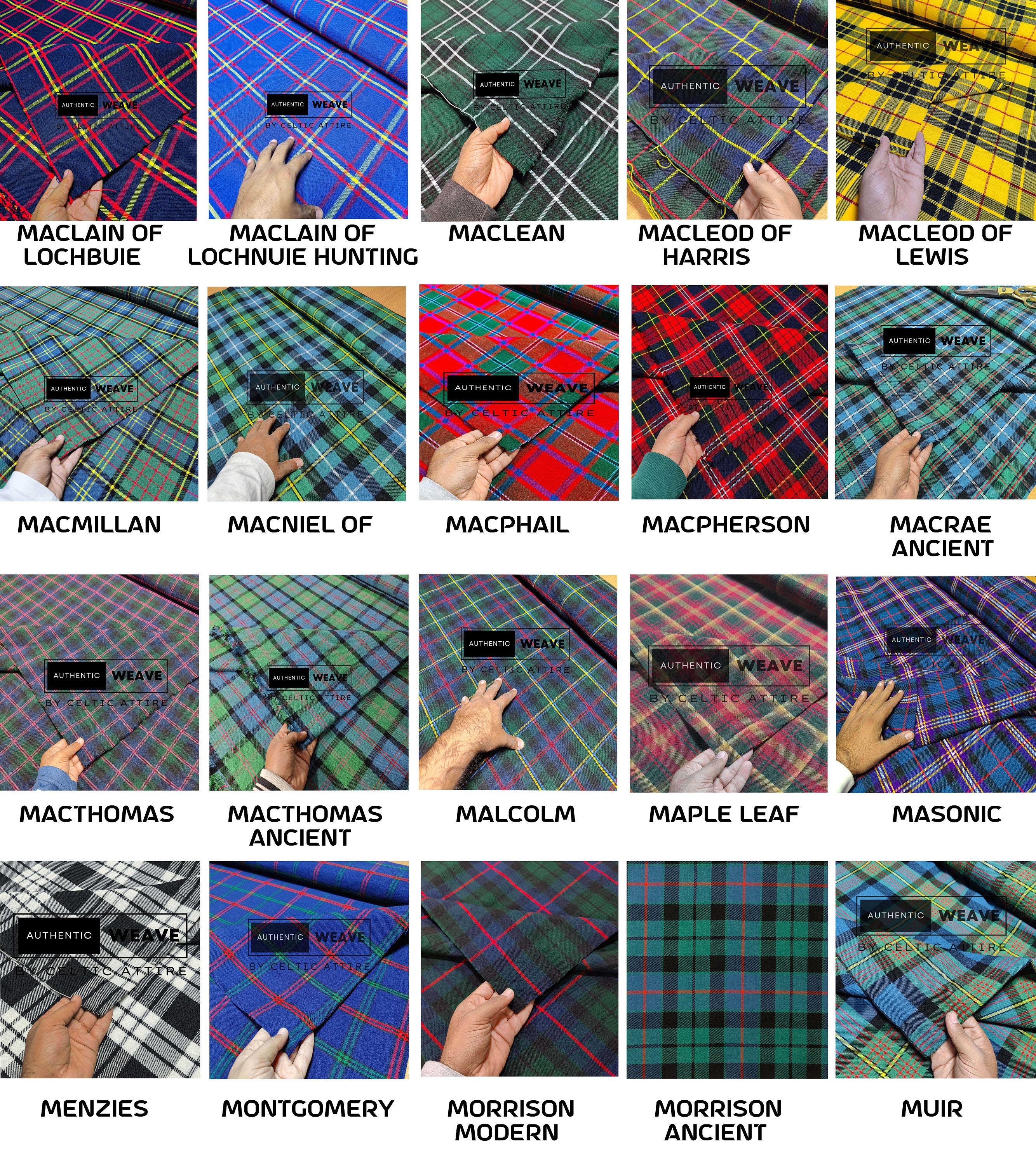 Scottish Tartan Fabric - Running Yards - 16 Oz Weight 54 Inches Width ...