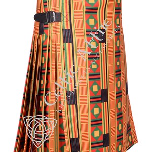 African Pride Kilt - Black Pride Kilt - African Kente Fabric Scottish 8 ...