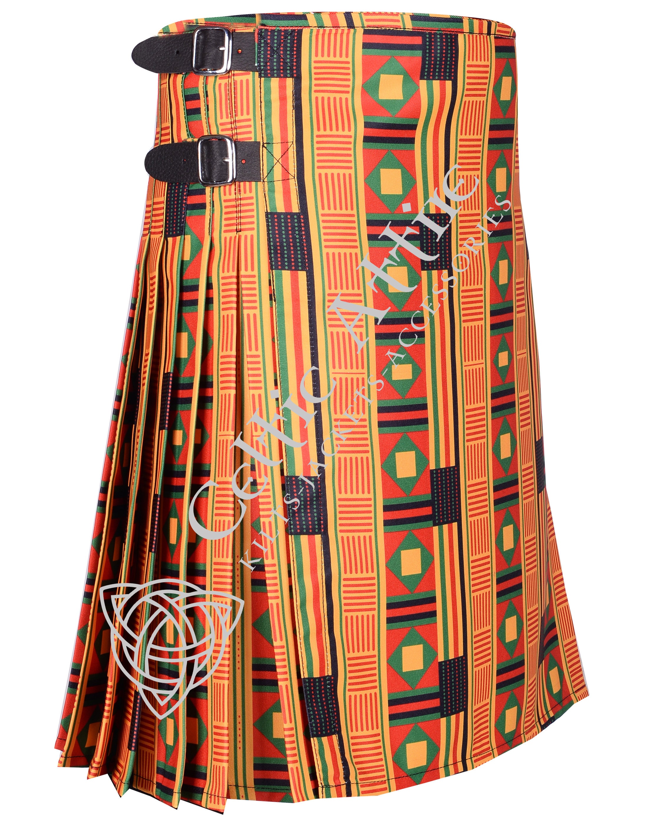 African Pride Kilt - Black Pride Kilt - African Kente Fabric Scottish 8 ...