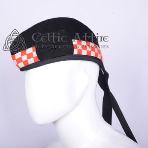 Scottish Glengarry Diced Bonnet Hat - 100% Wool British Military Cap ...