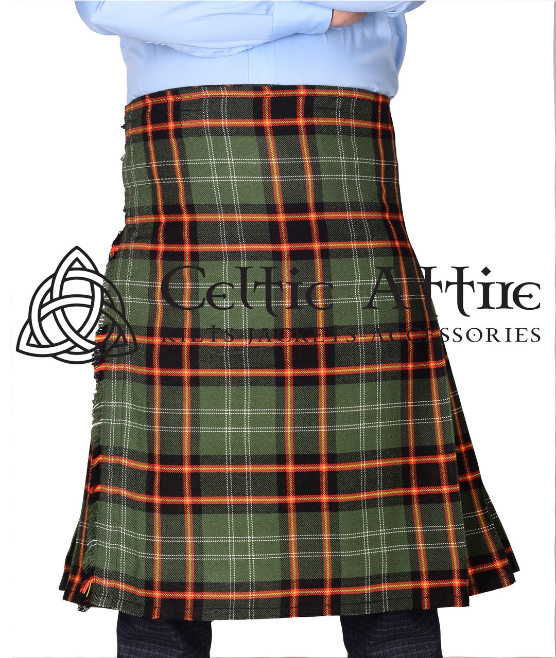 Bomb Squad Tartan Scottish 8 Yard Kilt - Highland Games Kilt - 13 Oz Tartan Kilts for Men - Made ...