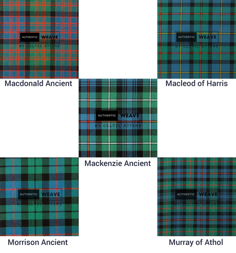 Ancient Colors Scottish Clans Tartan Fabrics - 16 Oz Heavy Acrylic 52 ...