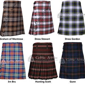Scottish Tartan Lightweight Sport Kilt - Highland Games Kilt - 13 Oz Tartan Kilts for Men - 60 ...