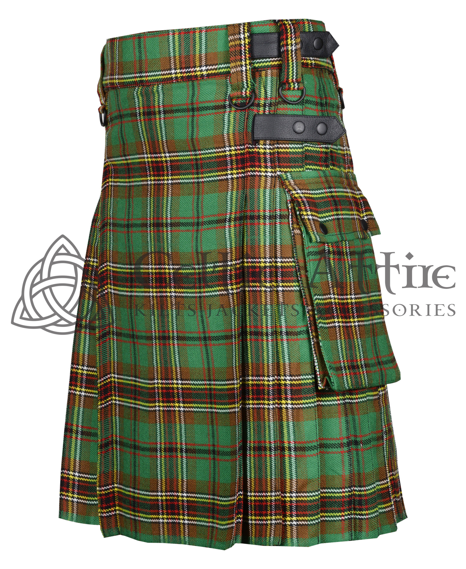 Men's Scottish Tartan Utility Modern Kilt With Pockets - 16 Oz Acrylic ...