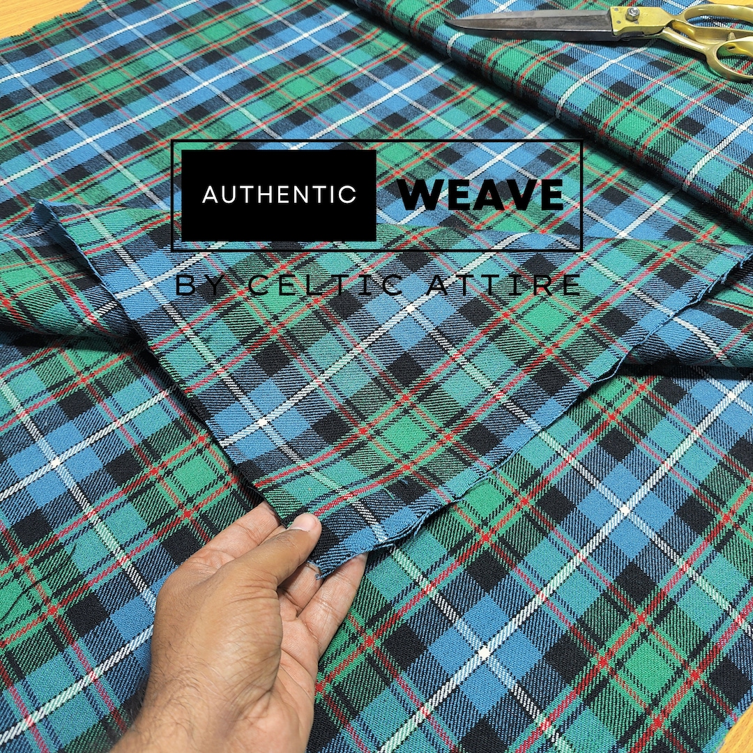 Macrae Ancient Tartan Fabric - 16 Oz Acrylic Scottish Tartan - Machine ...