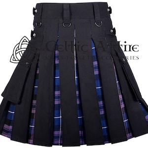 Scottish Hybrid UTILITY KILTS for Men - Heavy Cotton With Tartan Under Pleats Modern Cargo ...