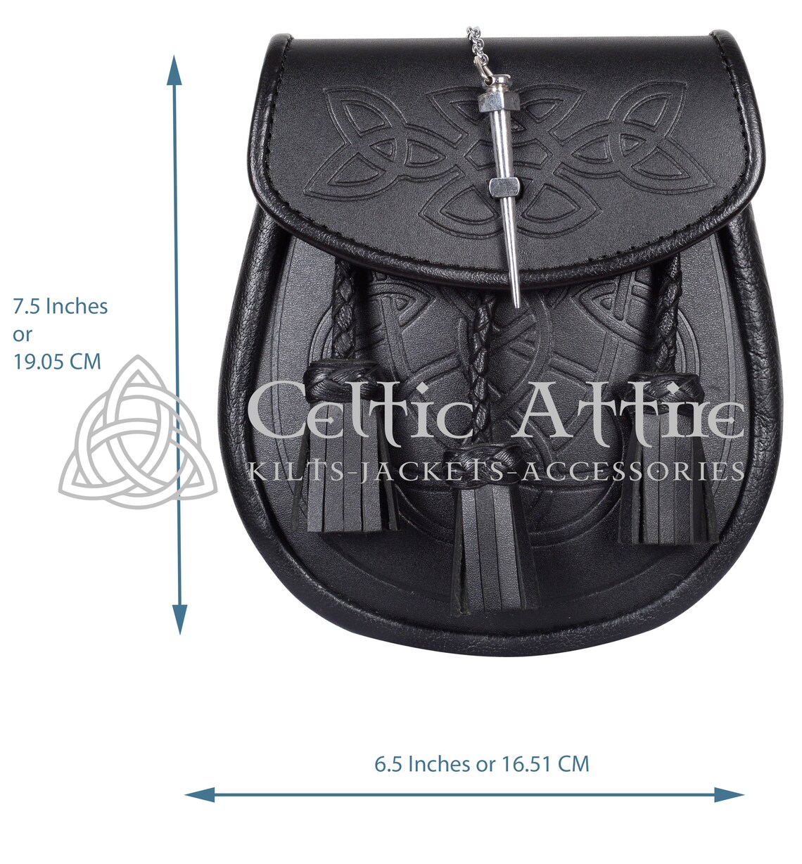 Premium Handmade Black Leather Scottish Kilt DAY SPORRAN & | Etsy