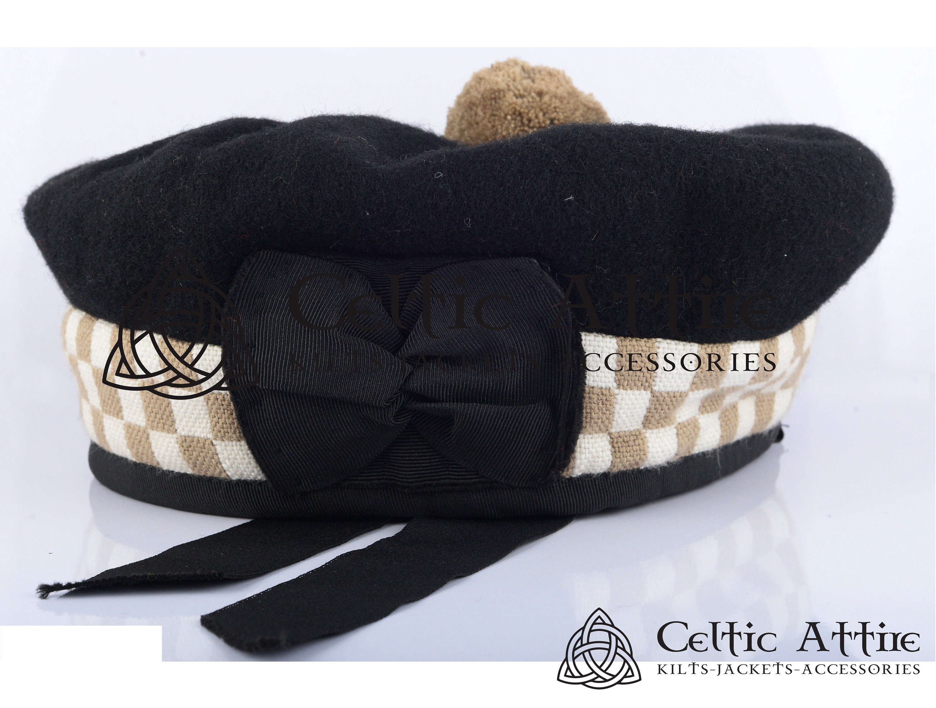 Premium - Made to Order - Scottish Balmoral Hat - Kilt Hat - With Diced ...