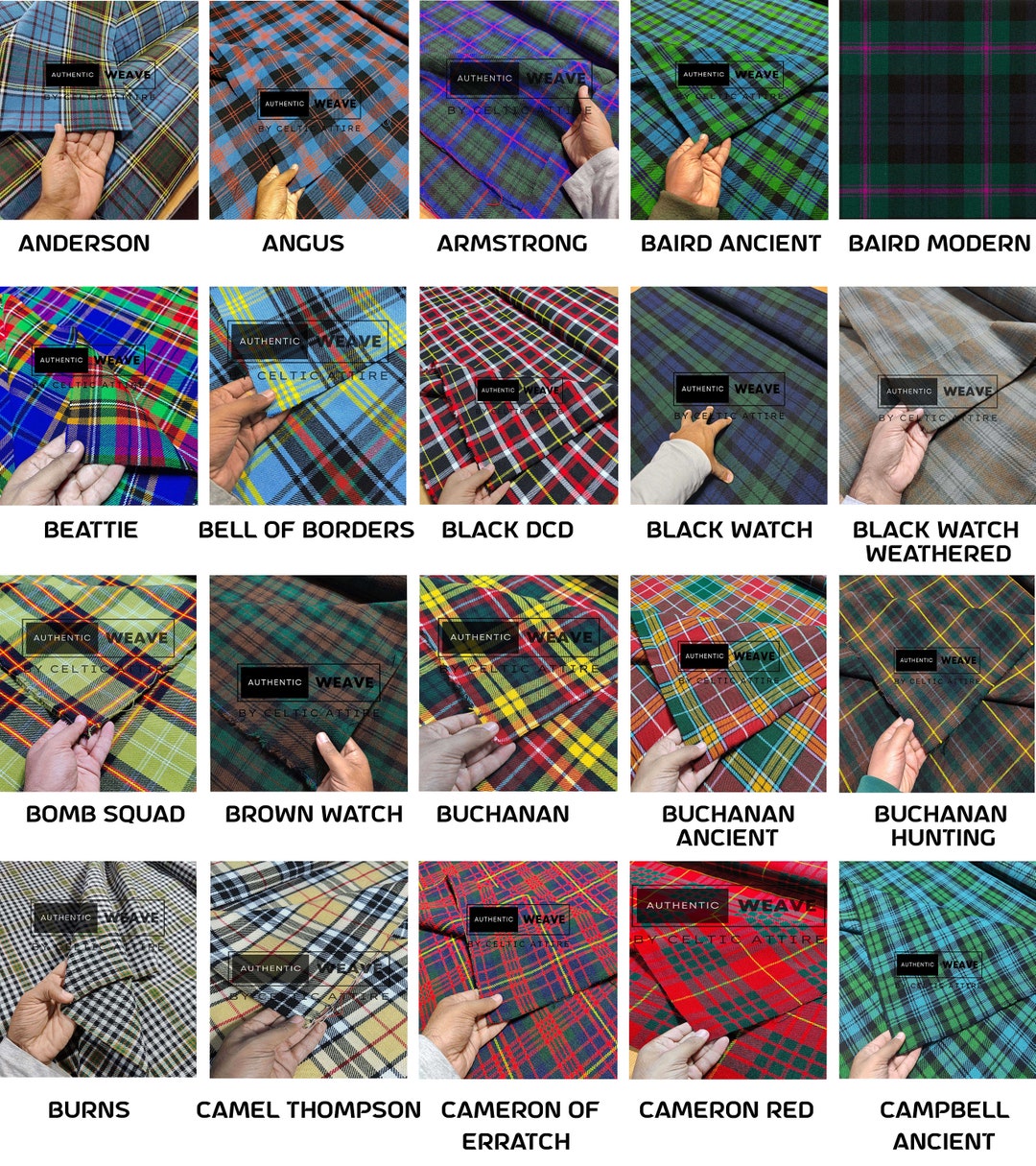 Scottish Tartan Fabric - Running Yards - 16 Oz Weight 54 Inches Width ...