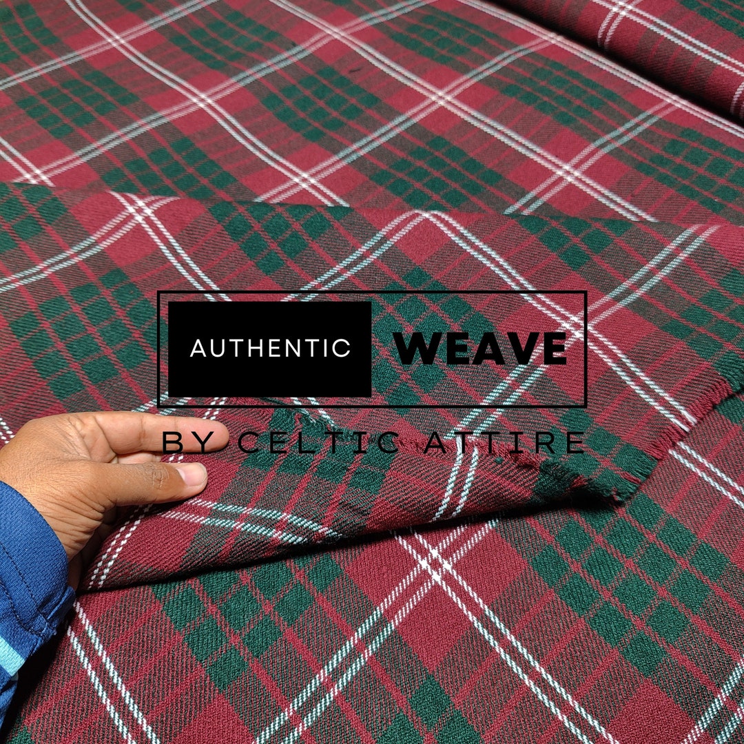 Crawford Modern Tartan Fabric - 16 Oz Acrylic Scottish Tartan - Machine ...