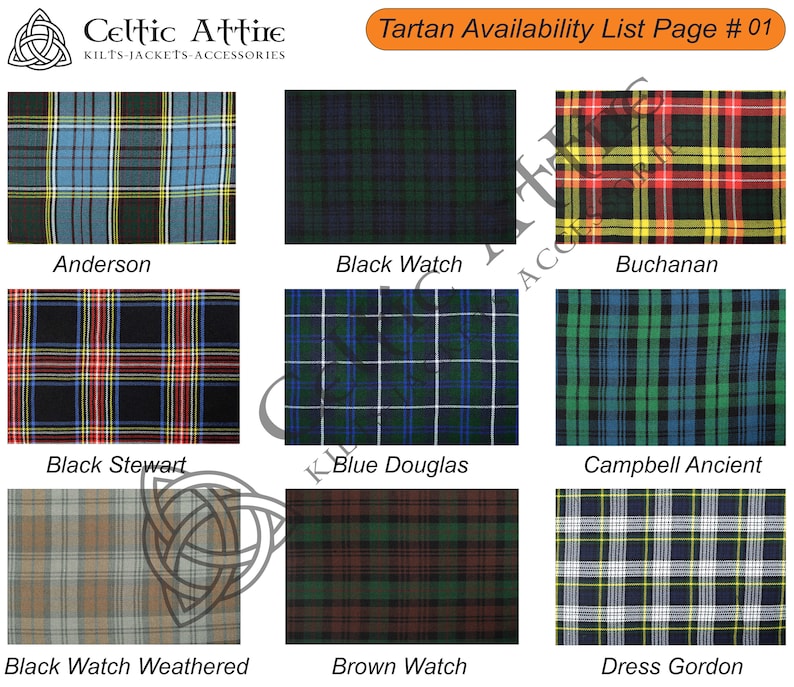 Premium 8 Yard Scottish Tartan Kilt - Highlander Kilt - Made to Order ...
