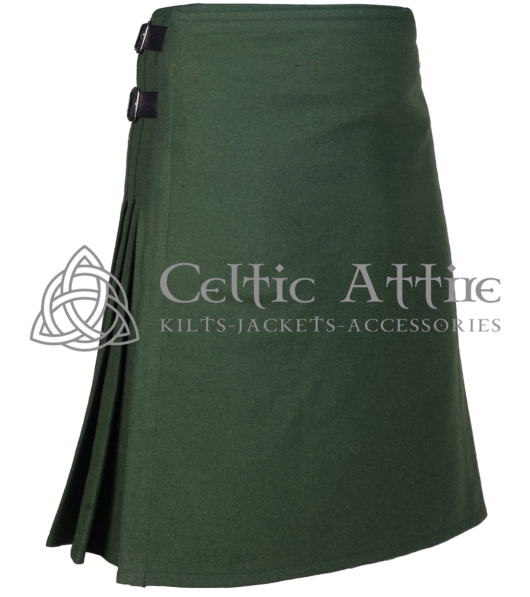 Lovat Green Wool 8 Yard SCOTTISH KILT - Made to Order - Premium ...