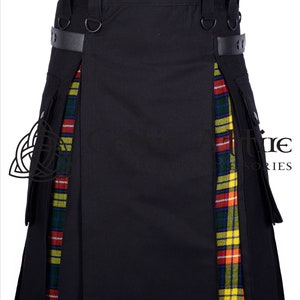 Scottish Hybrid UTILITY KILTS for Men - Heavy Cotton With Tartan Under Pleats Modern Cargo ...