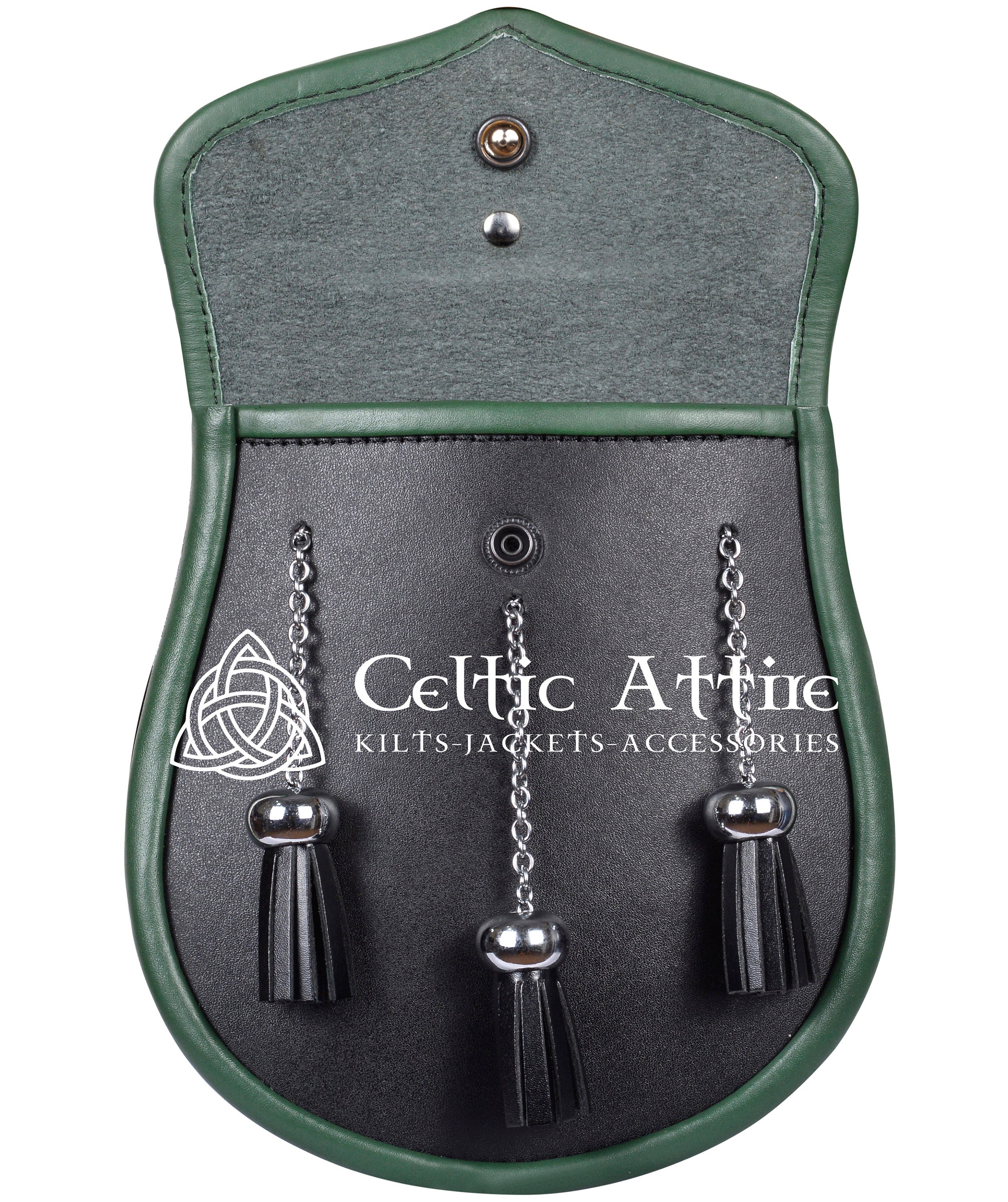 Premium Handmade Black Leather Scottish Day Sporran KILT - Etsy