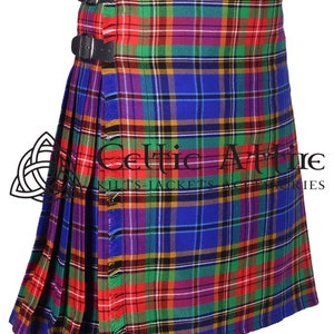 Beattie Clan Tartan 8 Yard Kilt - Premium Handmade - Made to Order - Men's Traditional Scottish ...