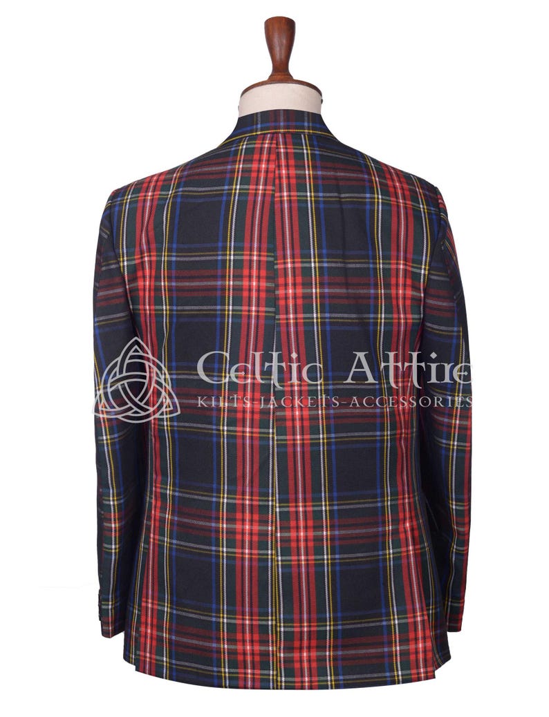 Black Stewart Tartan Tuxedo Jacket - Scottish Kilt Jacket - Premium ...