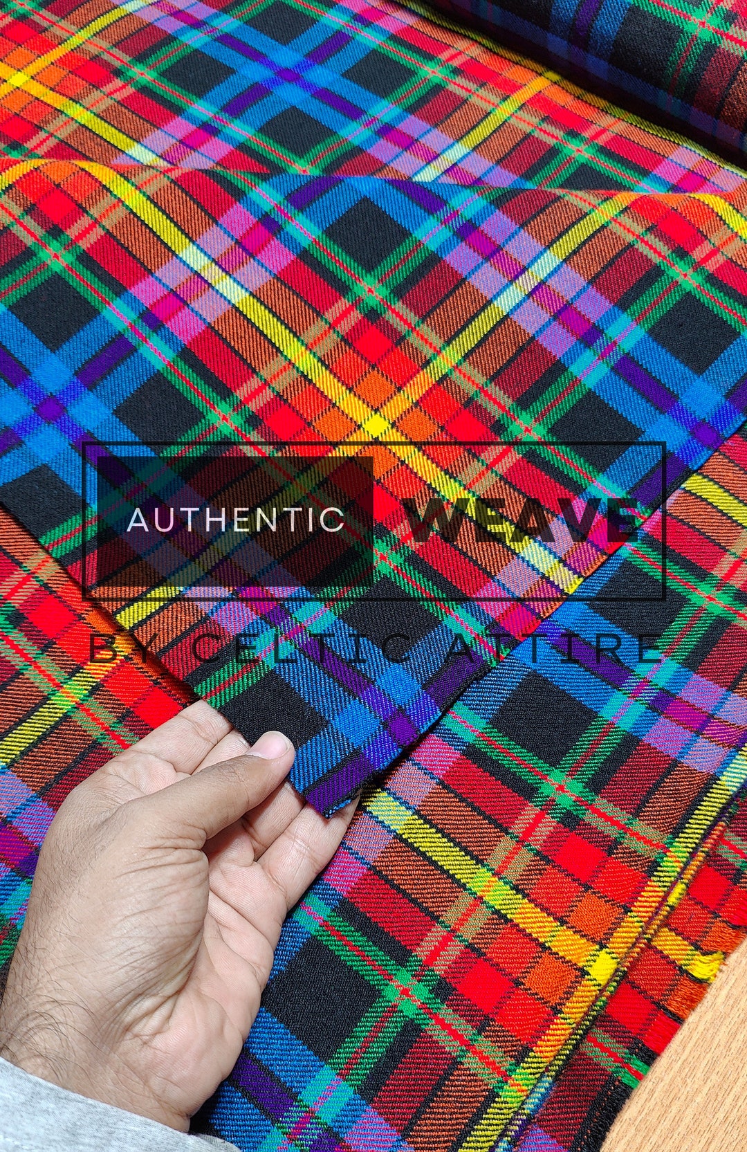 LGBTQ Pride Tartan Fabric - 16 Oz Acrylic Scottish Tartan - Machine ...