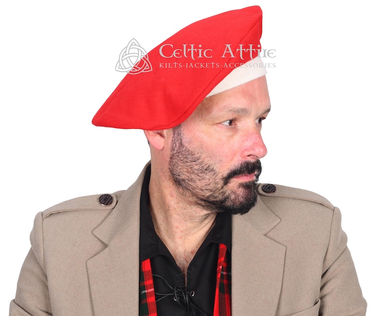 Scottish Wool Tam O' Shanter Bonnet Hat - Traditional Highlander Beret ...