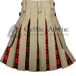 Scottish Hybrid UTILITY KILTS for Men - Heavy Cotton With Tartan Under Pleats Modern Cargo ...