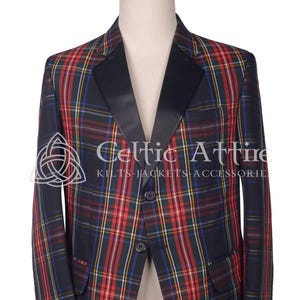 Black Stewart Tartan Tuxedo Jacket - Scottish Kilt Jacket - Premium ...