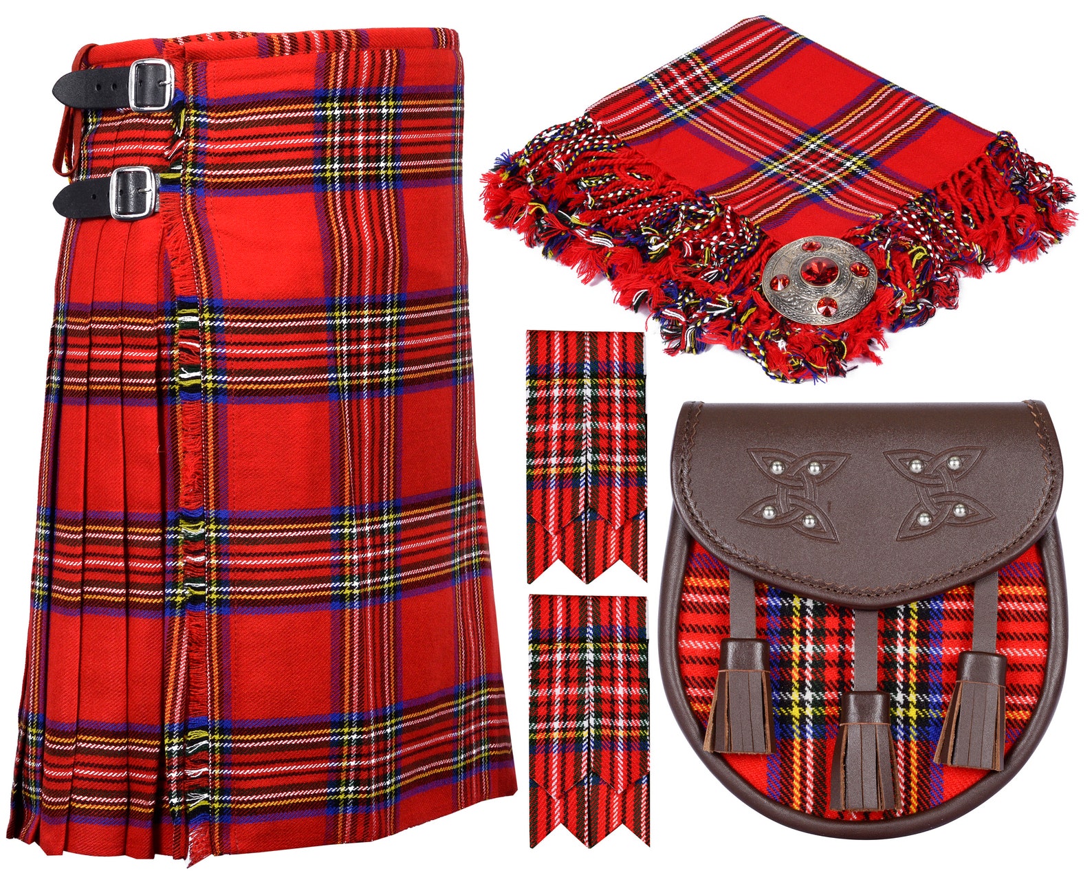8 Yard Traditional Scottish Tartan KILT & ACCESSORIES Choose - Etsy