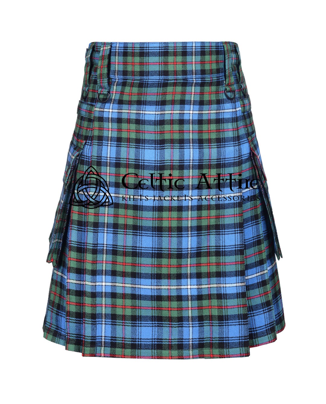 Robertson Hunting Tartan Utility Kilt - Scottish Highlander 16 Oz ...