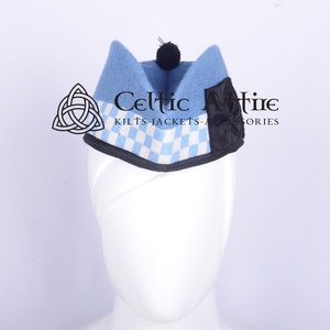 Scottish Glengarry Diced Bonnet Hat - 100% Wool British Military Cap ...
